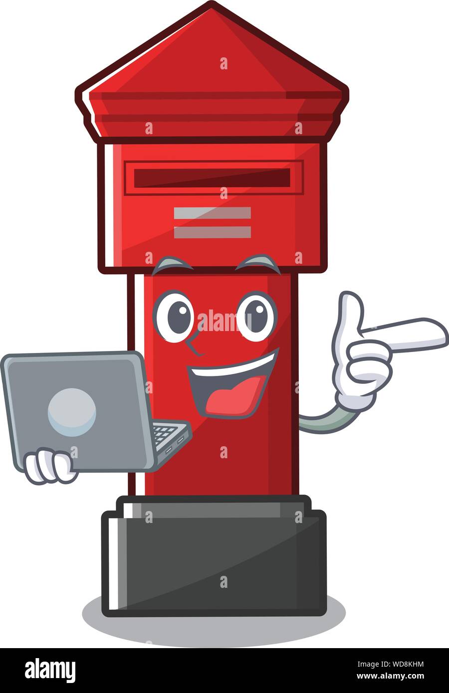 With laptop pillar box isolated with the cartoon Stock Vector Image ...