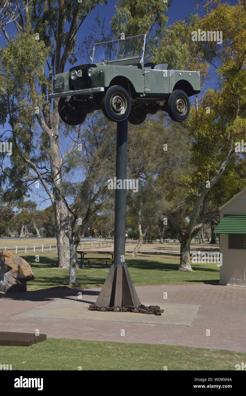 Land Rover on a stick, Keith South Australia Stock Photo - Alamy
