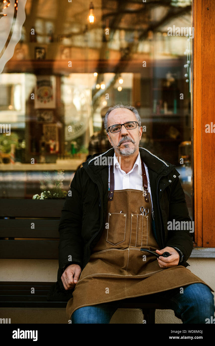 Barber outside beard hi-res stock photography and images - Alamy