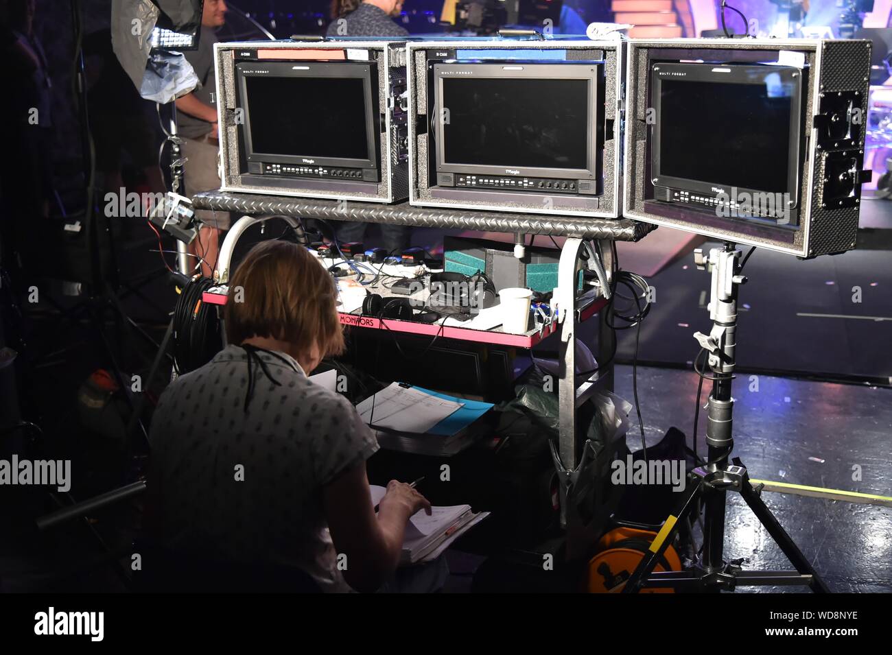 Behind the scenes in Television production Stock Photo - Alamy