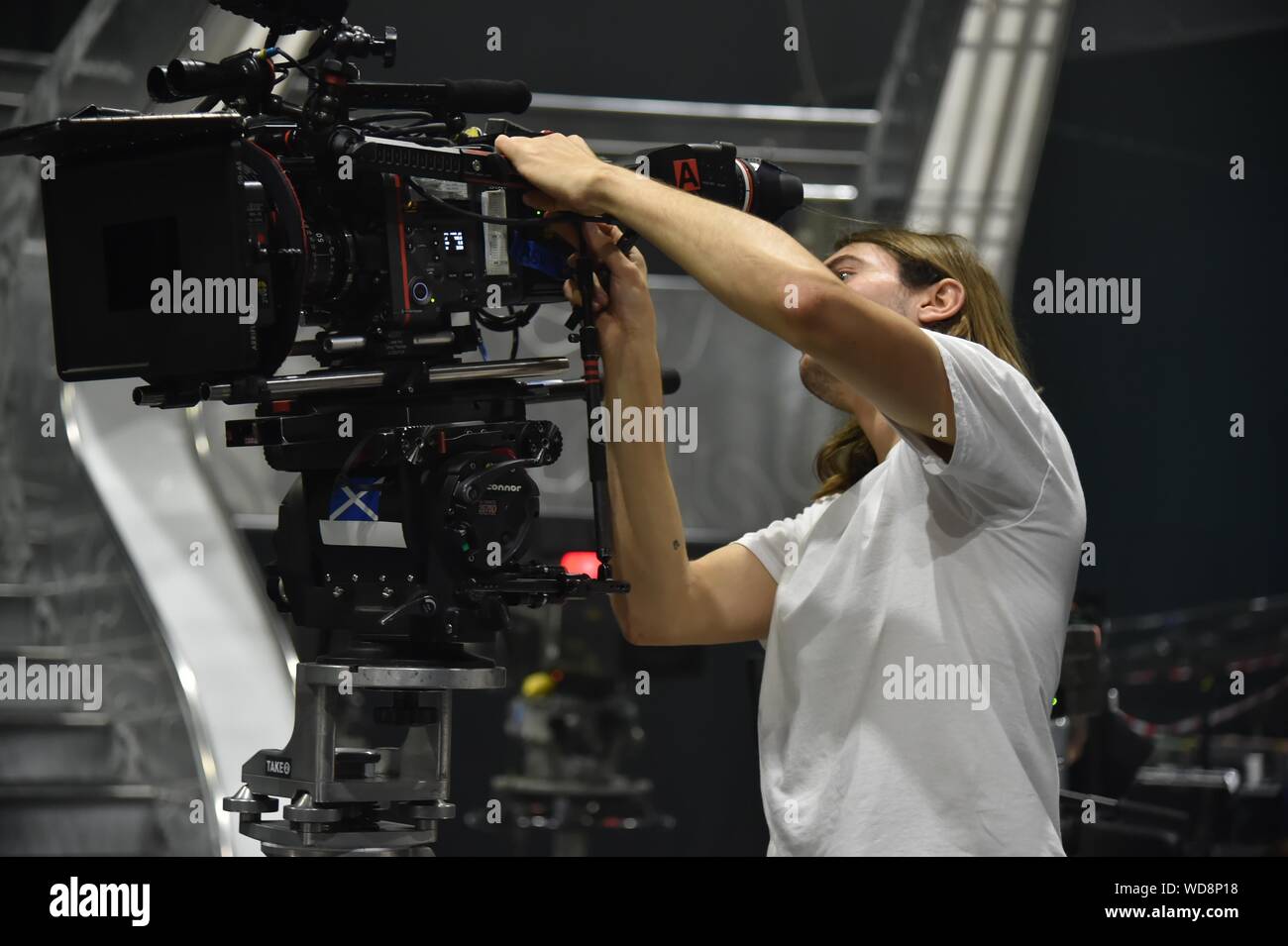 Behind the scenes in Television production Stock Photo - Alamy