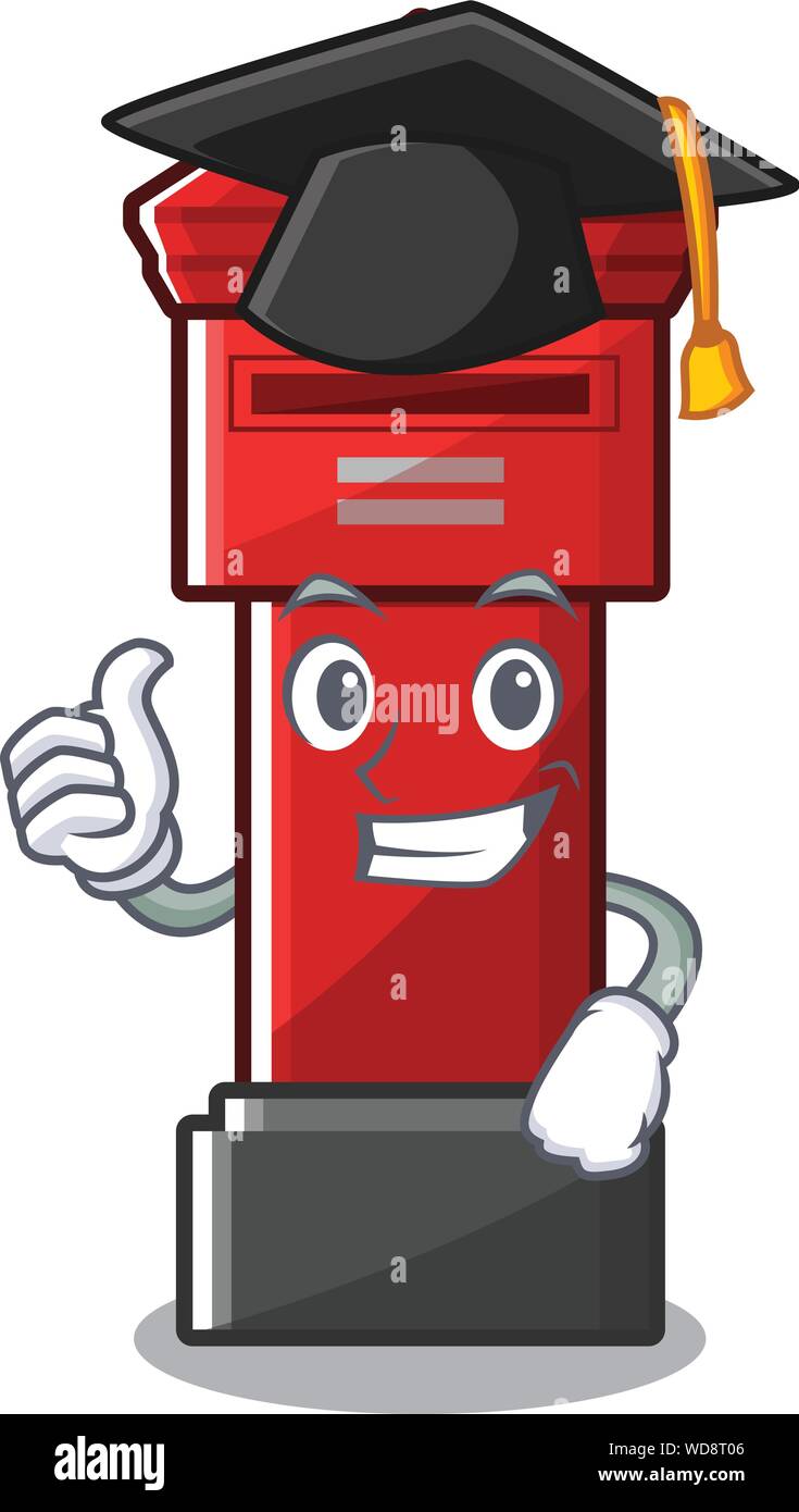 Graduation Pillar box sticks the character wall Stock Vector Image ...