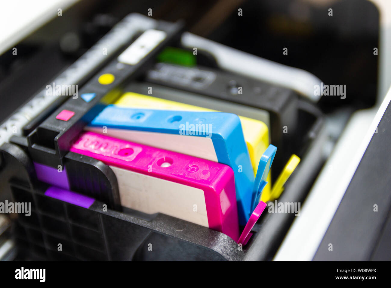 the color printer inkjet cartridge of the printer inject Stock Photo ...