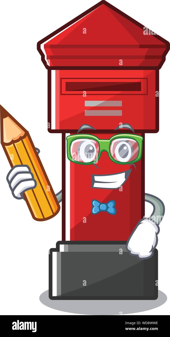 Student Pillar box sticks the character wall Stock Vector Image & Art ...