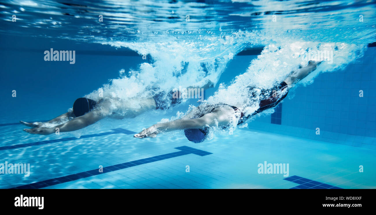 Swimming race two people hi-res stock photography and images - Alamy