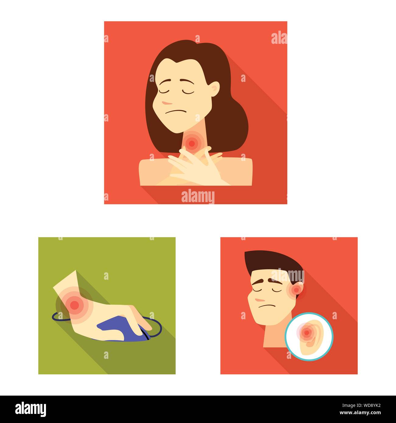 Vector illustration of damage and wound logo. Set of damage and ...