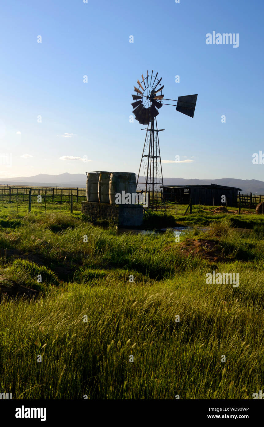 Landscape with windmill Stock Photo - Alamy