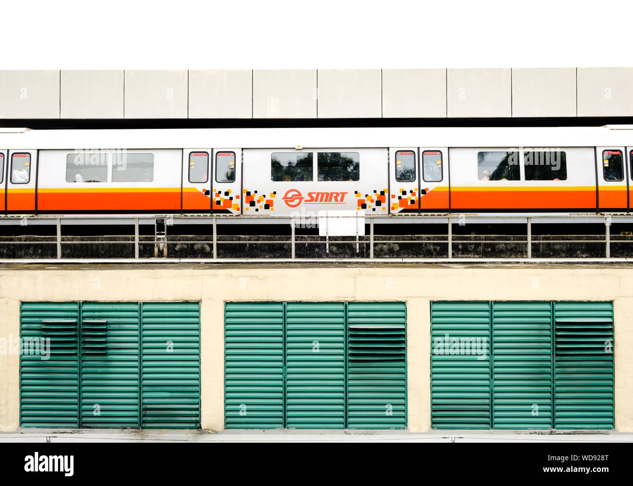 Singapore-08 SEP 2018:Singapore mrt railway station facade day view ...