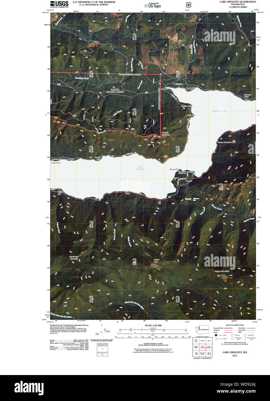 Map of crescent lake hi-res stock photography and images - Alamy