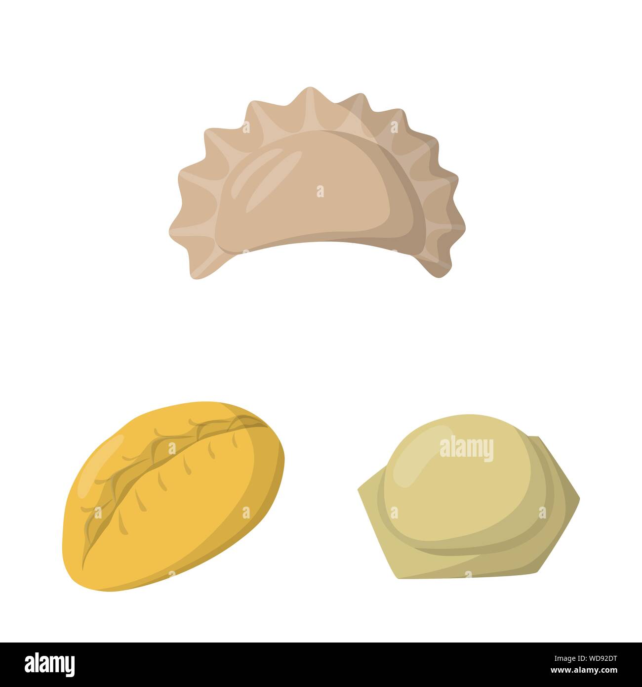 Vector design of dumplings and food symbol. Set of dumplings and ...