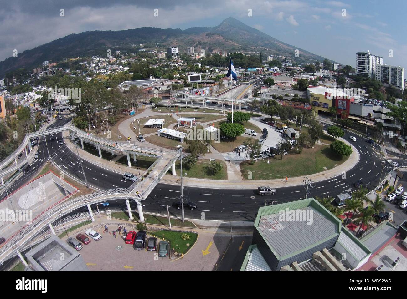 Aerial shot of an urban city road intersections Stock Photo - Alamy