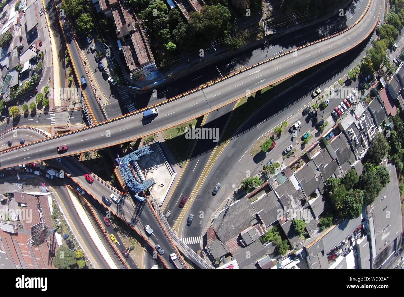 Aerial shot of an urban city road intersections Stock Photo - Alamy