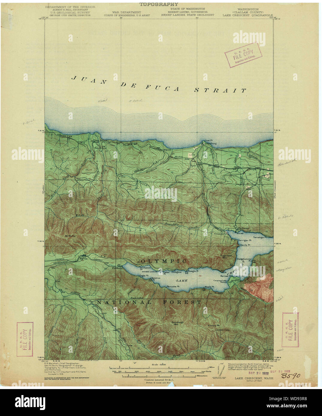Map of crescent lake hi-res stock photography and images - Alamy