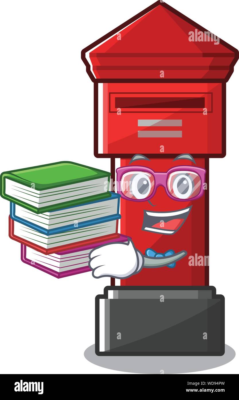 Student with book pillar box on a cartoon highway Stock Vector Image ...