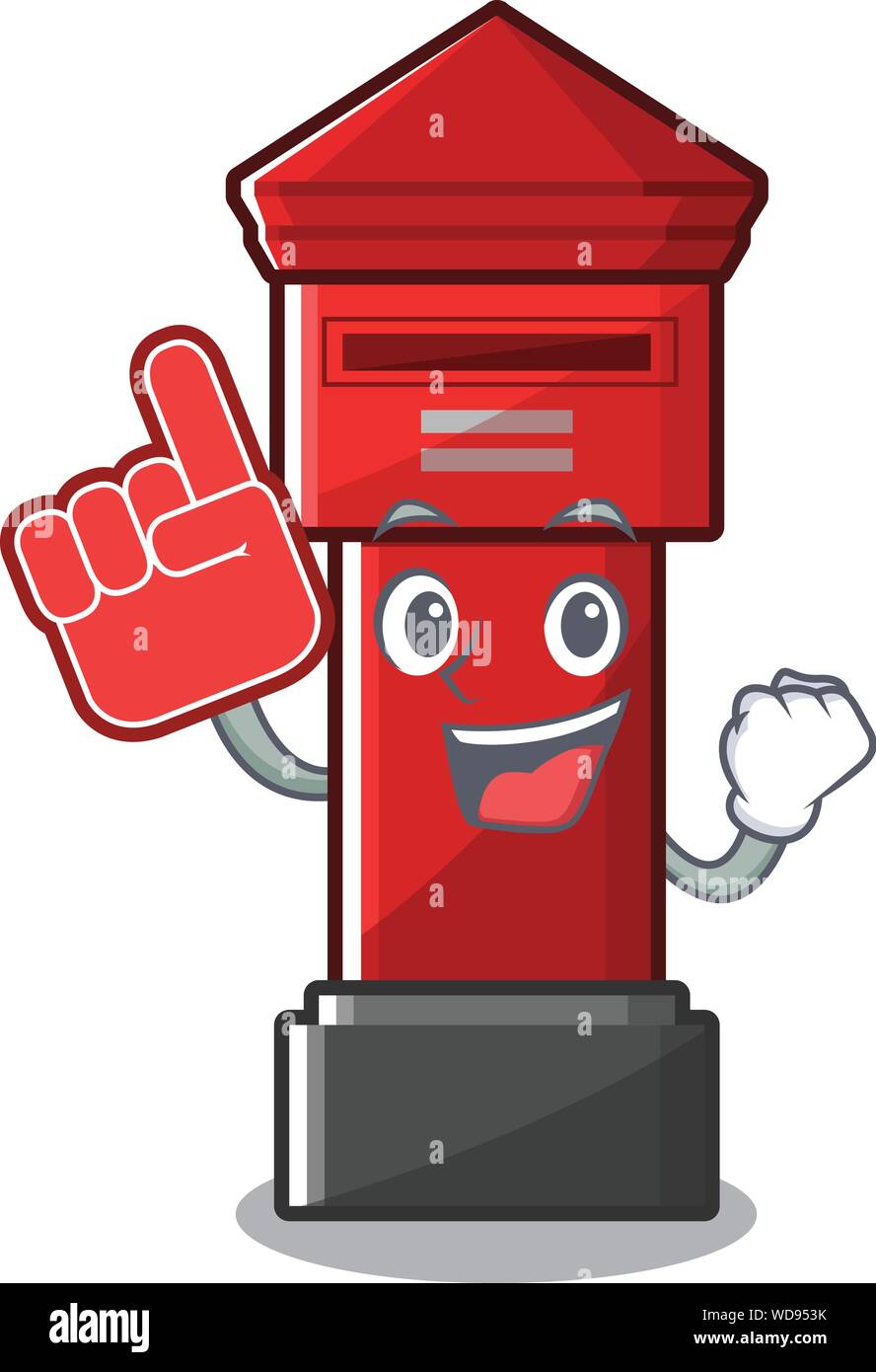 Foam finger pillar box on a cartoon highway Stock Vector Image & Art ...