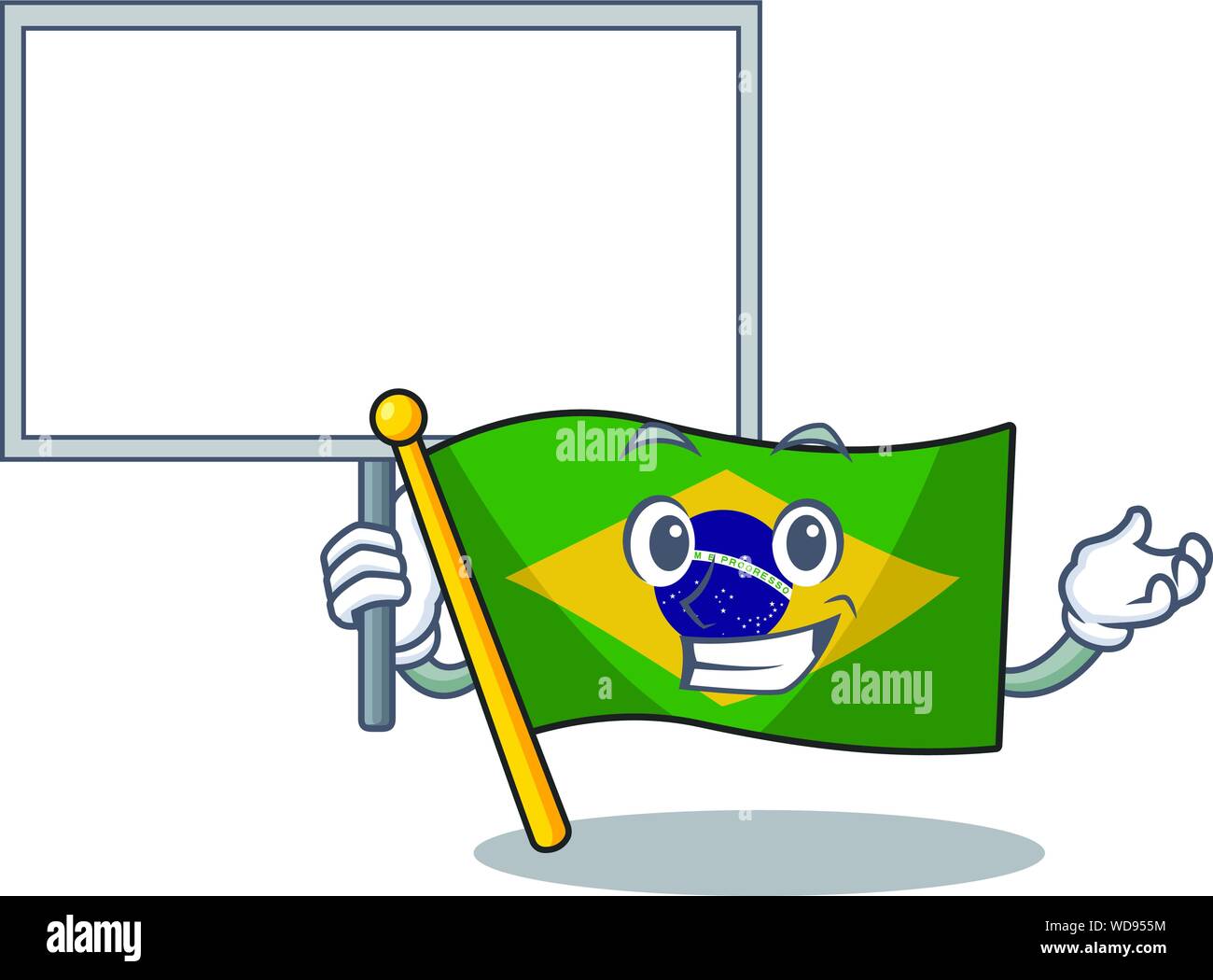 Bring board flag brazil in the cartoon shape Stock Vector Image & Art ...