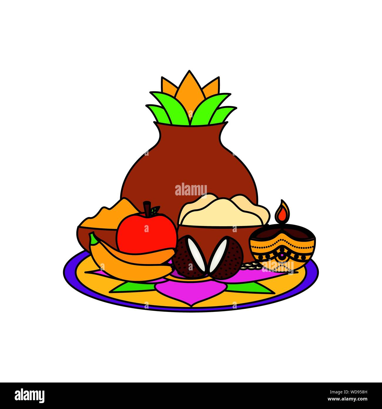 Clay pot of onam celebration design Stock Vector Image & Art - Alamy