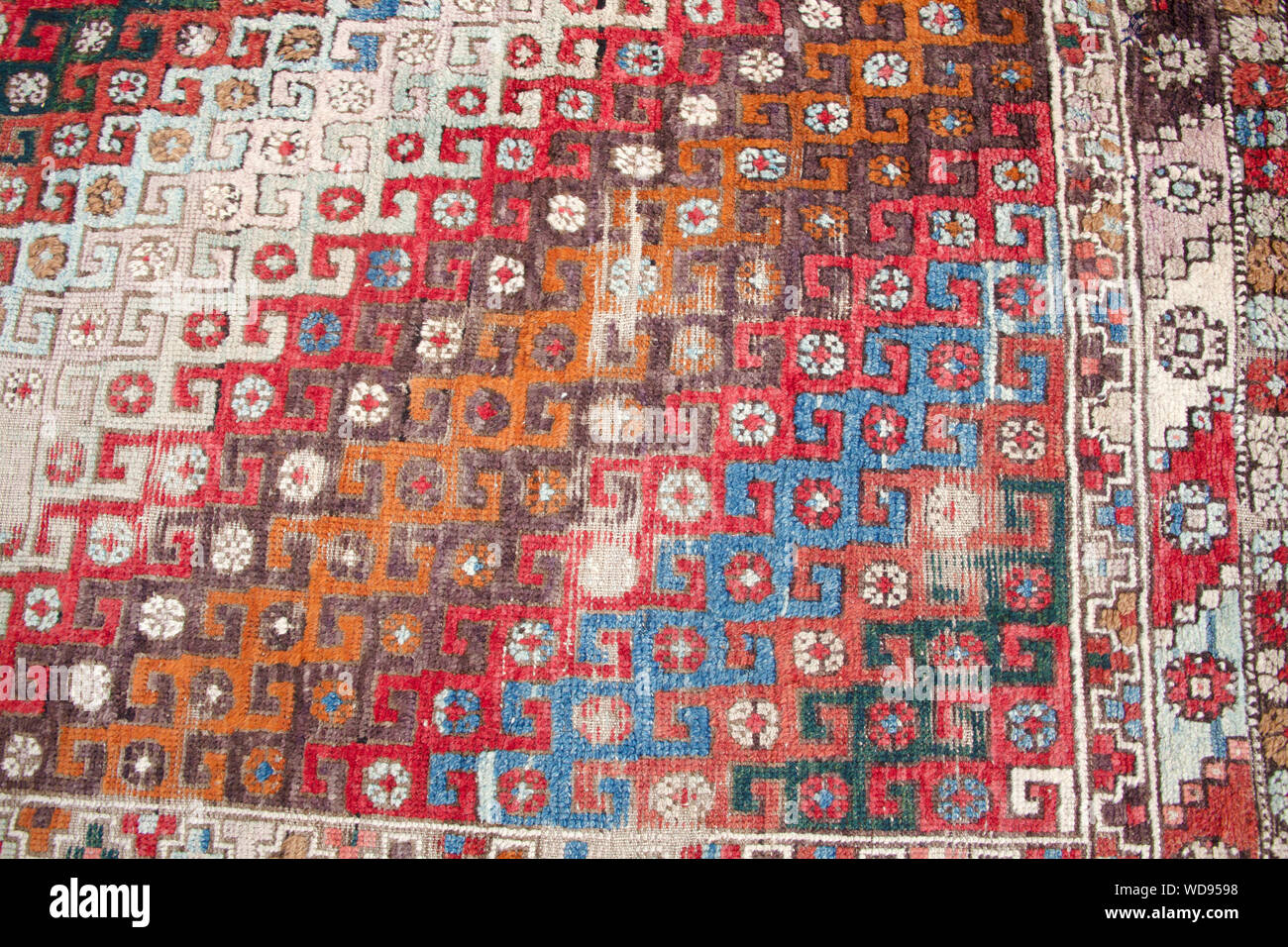 Handmade Old Ancient Turkish Carpet Stock Photo - Alamy