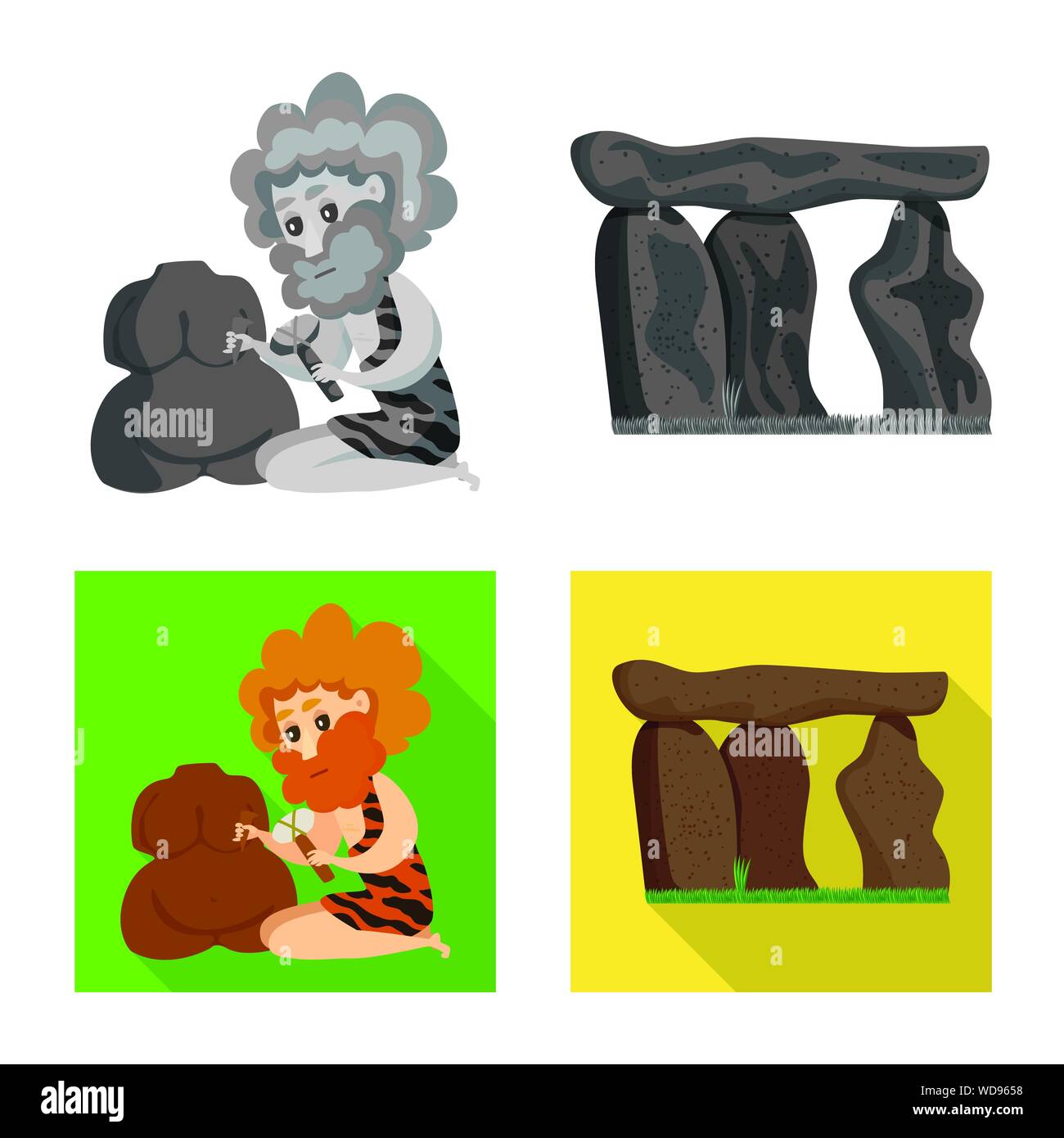 Vector design of evolution and prehistory symbol. Set of evolution and ...