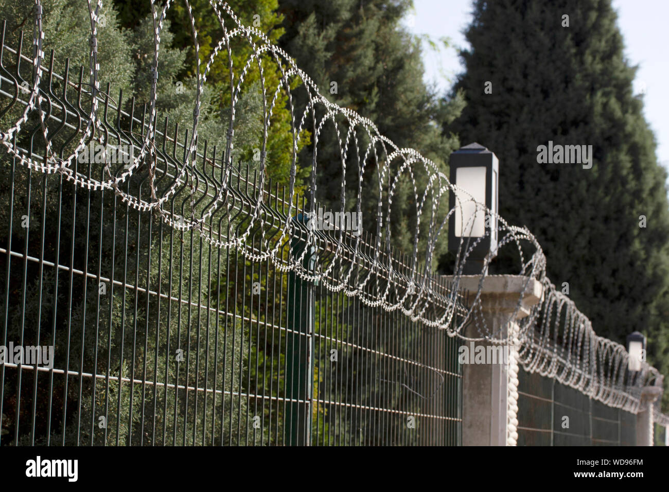 barbed wire mesh for safety Stock Photo - Alamy