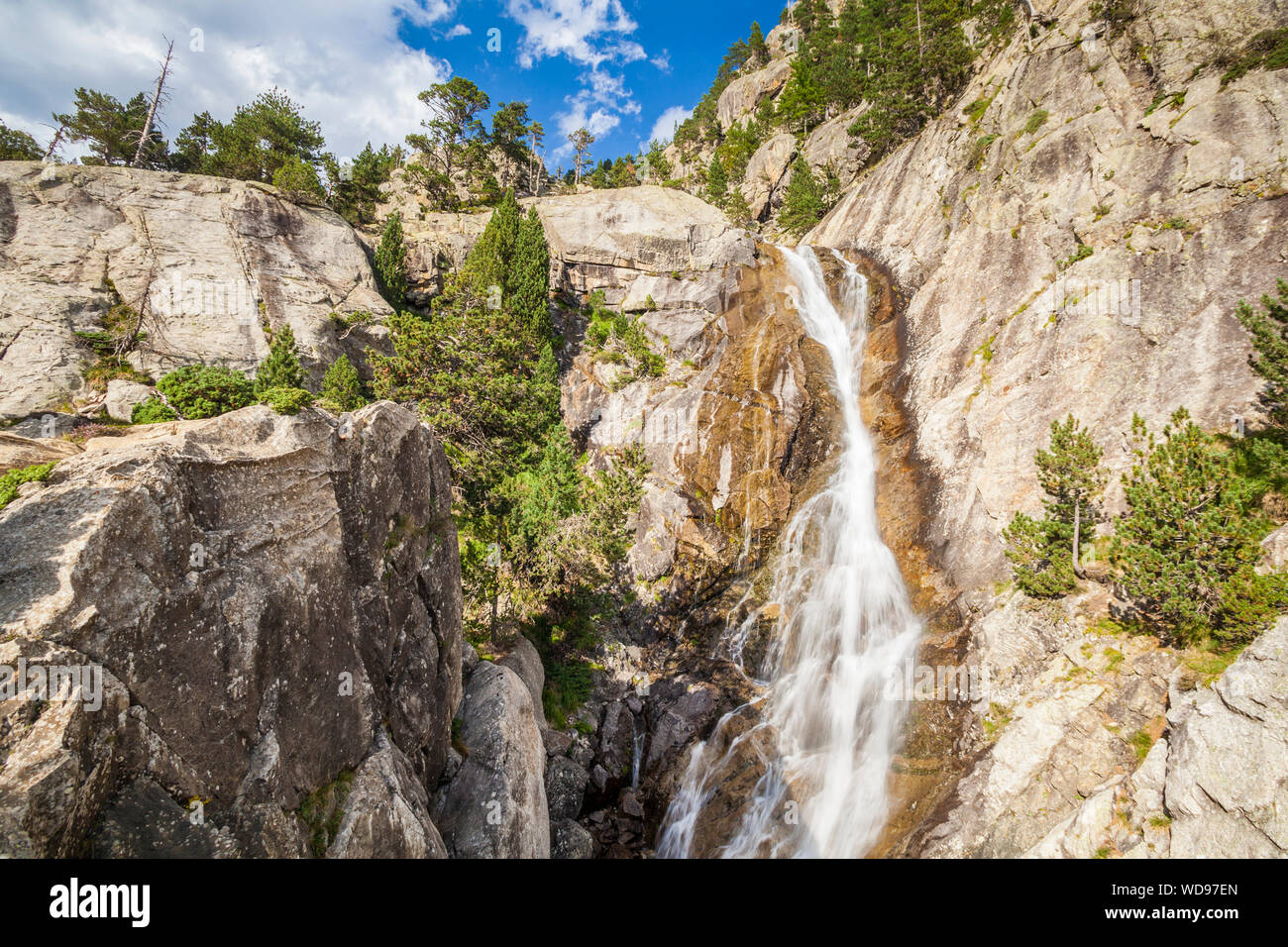 Waterfall of Pinos in Baños de Panticosa, Pyrenees, Huesca, Spain Stock ...