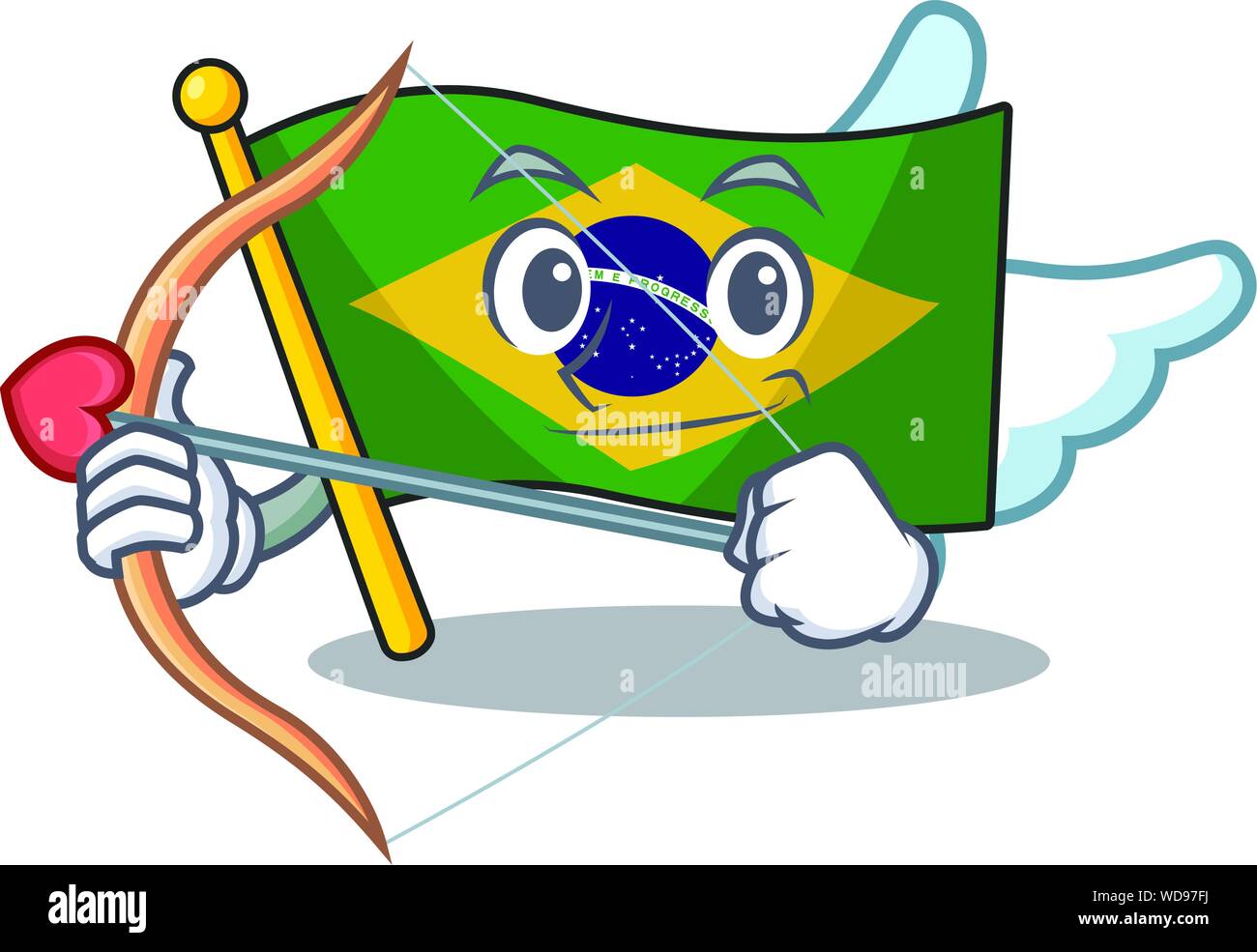 Cupid flag brazil in the cartoon shape Stock Vector Image & Art - Alamy