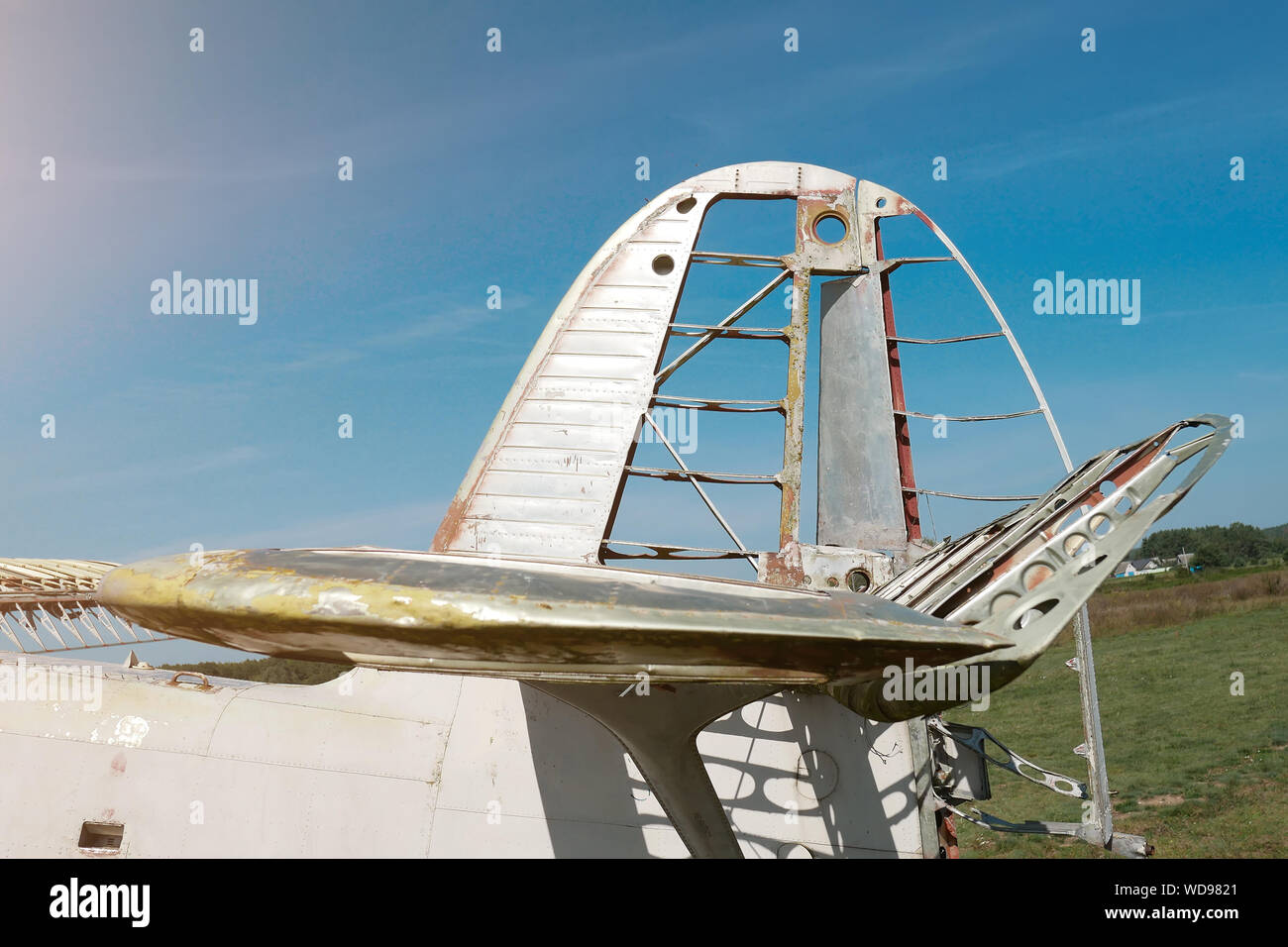 tail of an old plane close up Stock Photo - Alamy