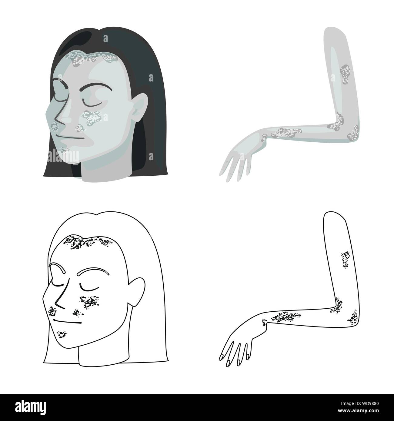 Vector design of medical and pain sign. Set of medical and disease ...