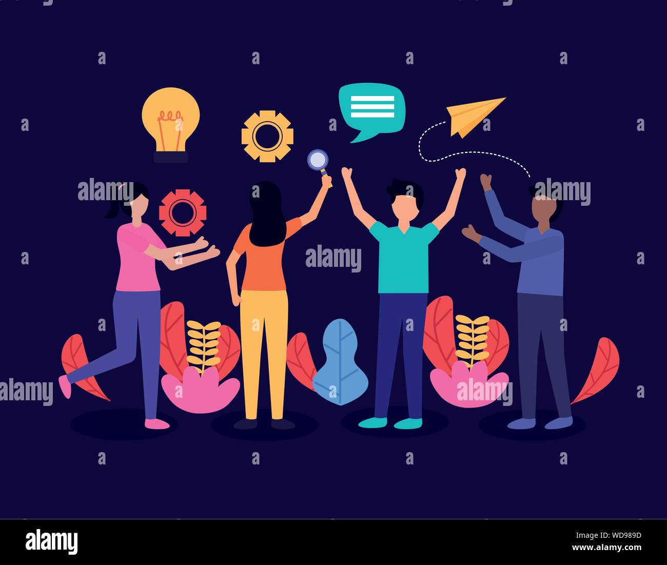 people teamwork flat design image Stock Vector Image & Art - Alamy