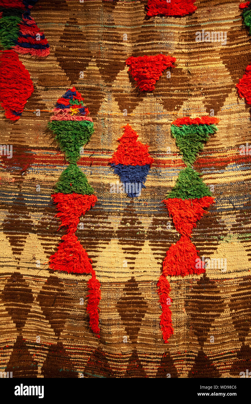 Berber Rugs Design on Display Exhibit - Marrakech, Morocco Stock Photo ...
