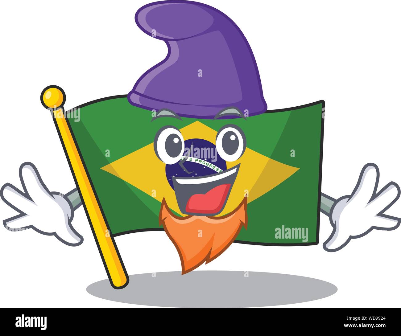 Elf flag brazil in the cartoon shape Stock Vector Image & Art - Alamy