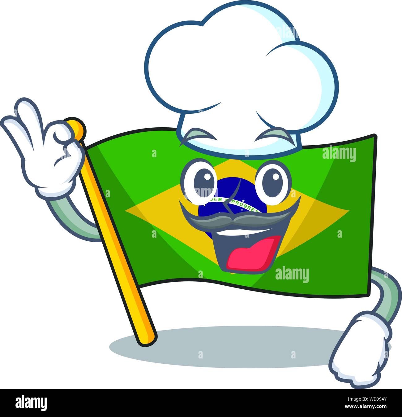 Chef flag brazil isolated with the cartoon Stock Vector Image & Art - Alamy