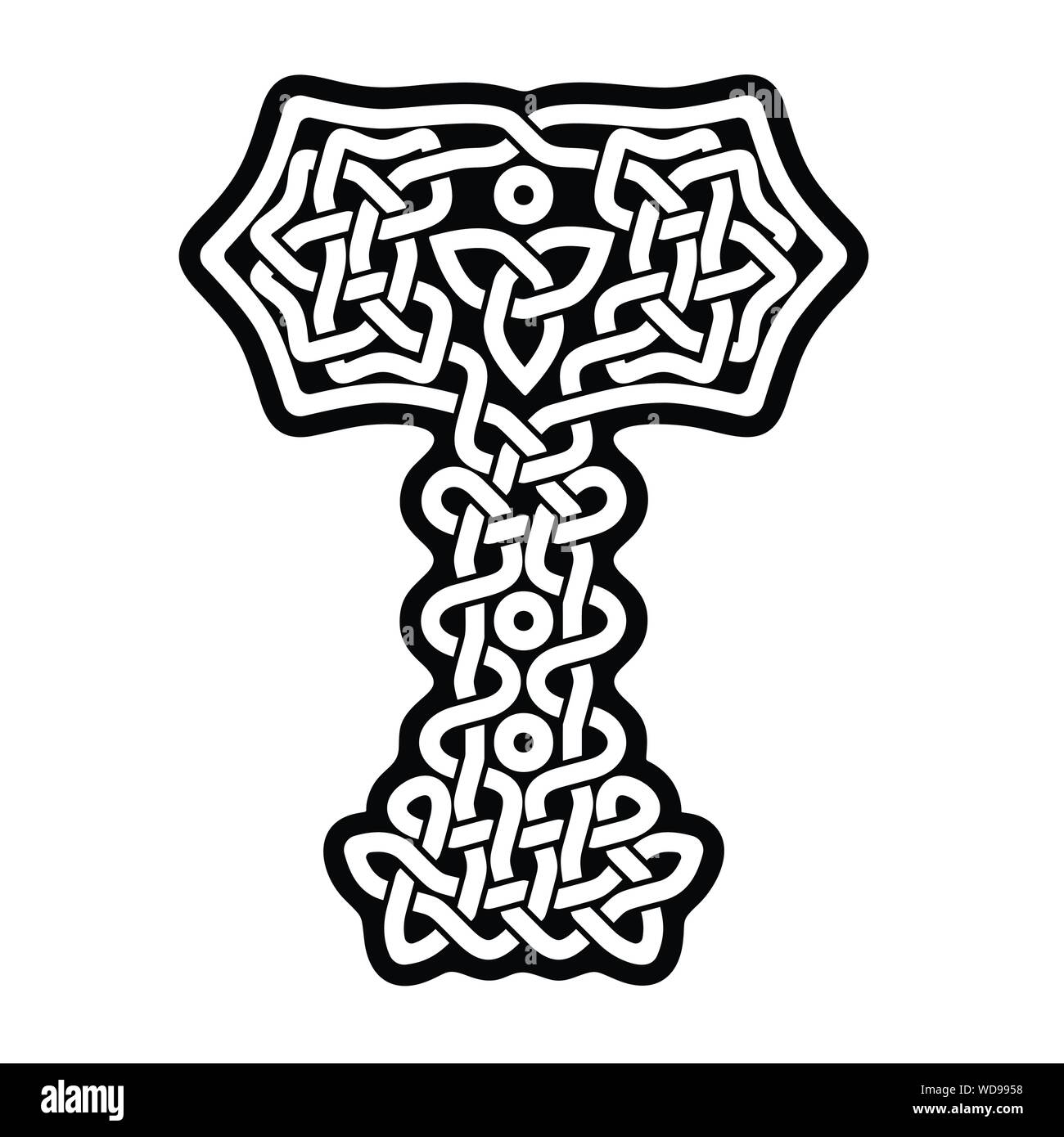 The famous hammer Mjolnir in black and white Stock Vector Image & Art ...