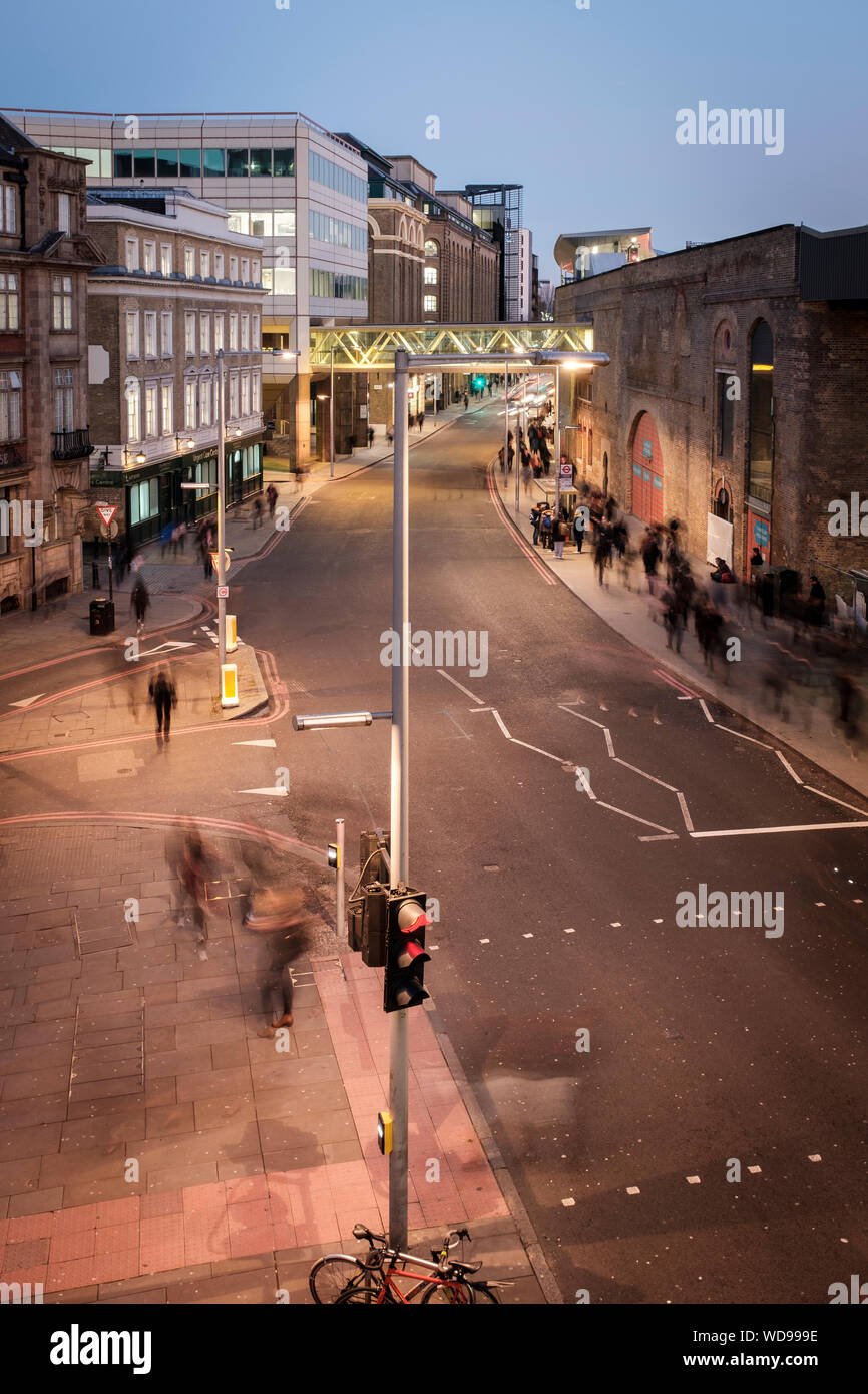 Tooley Street at London Bridge Station at night,London, England Stock ...