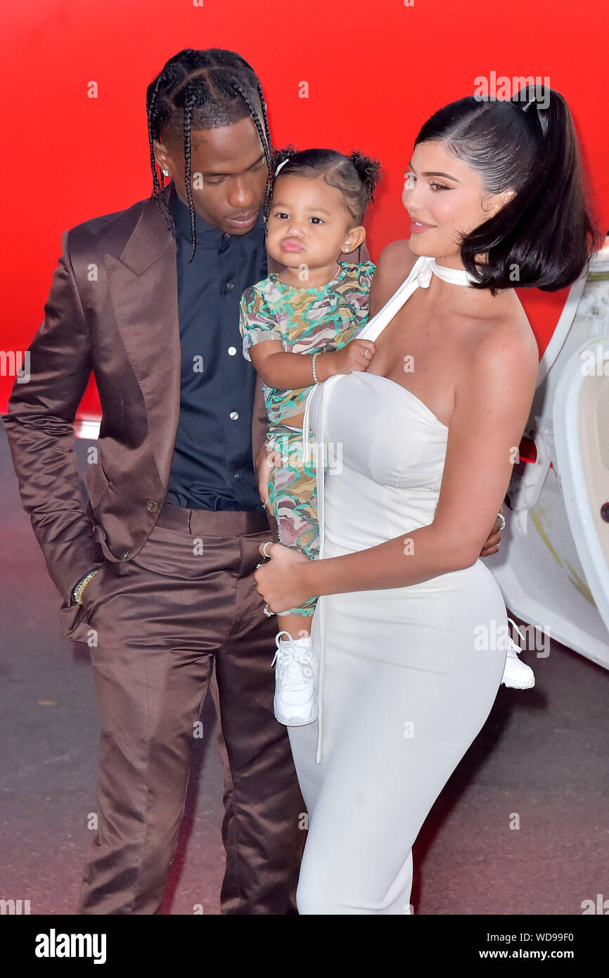 Travis Scott with daughter Stormi Webster and life partner Kylie Jenner ...