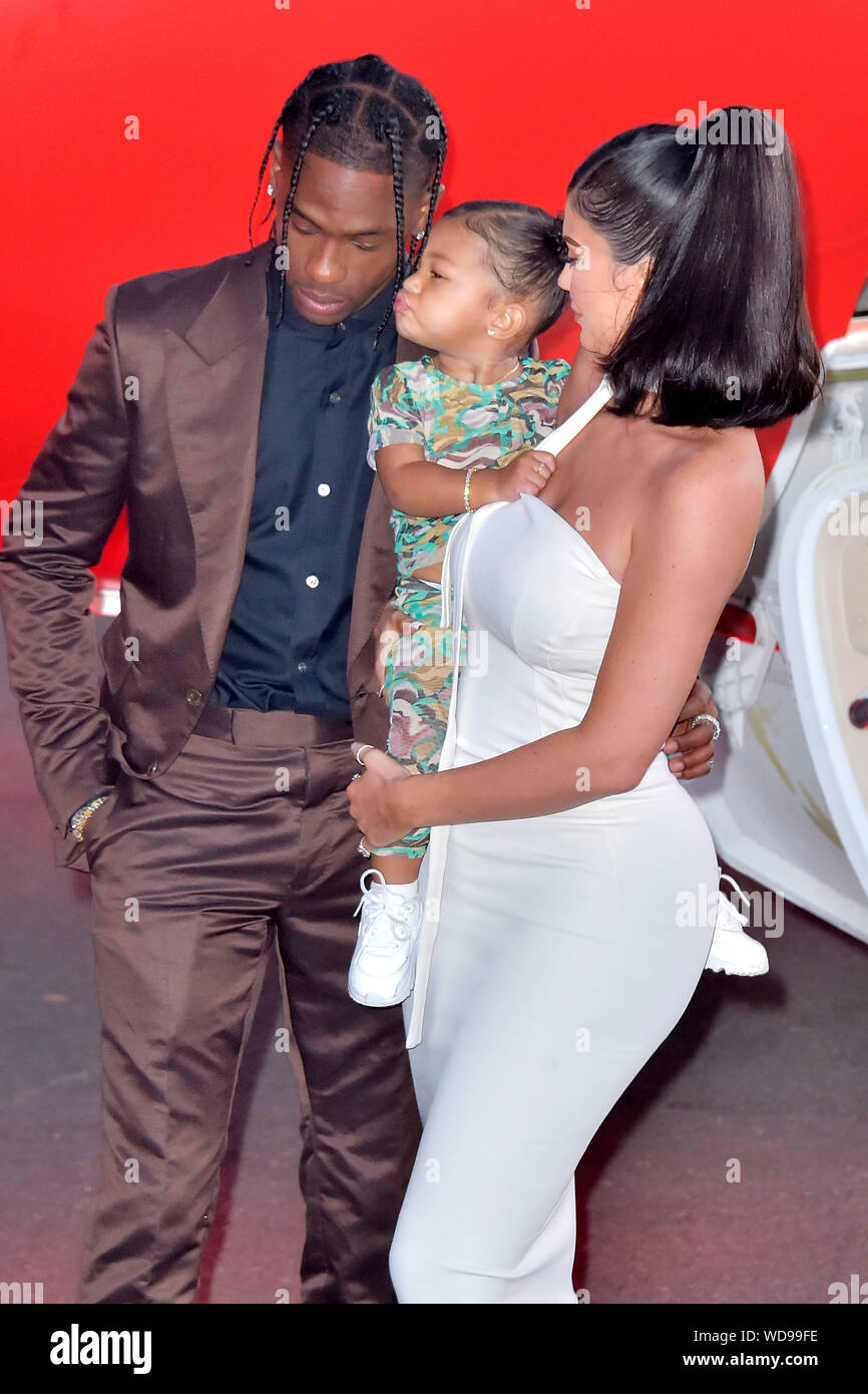 Travis Scott with daughter Stormi Webster and life partner Kylie Jenner ...