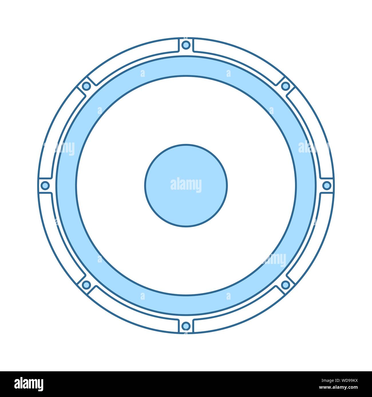 Loudspeaker Icon. Thin Line With Blue Fill Design. Vector Illustration ...