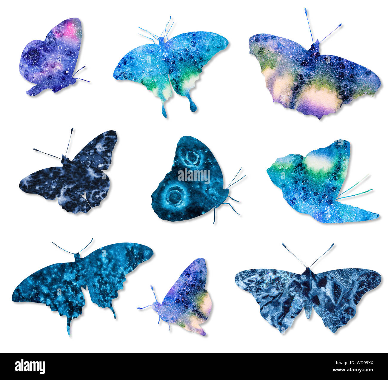 Watercolor tropical set Cut Out Stock Images & Pictures - Alamy