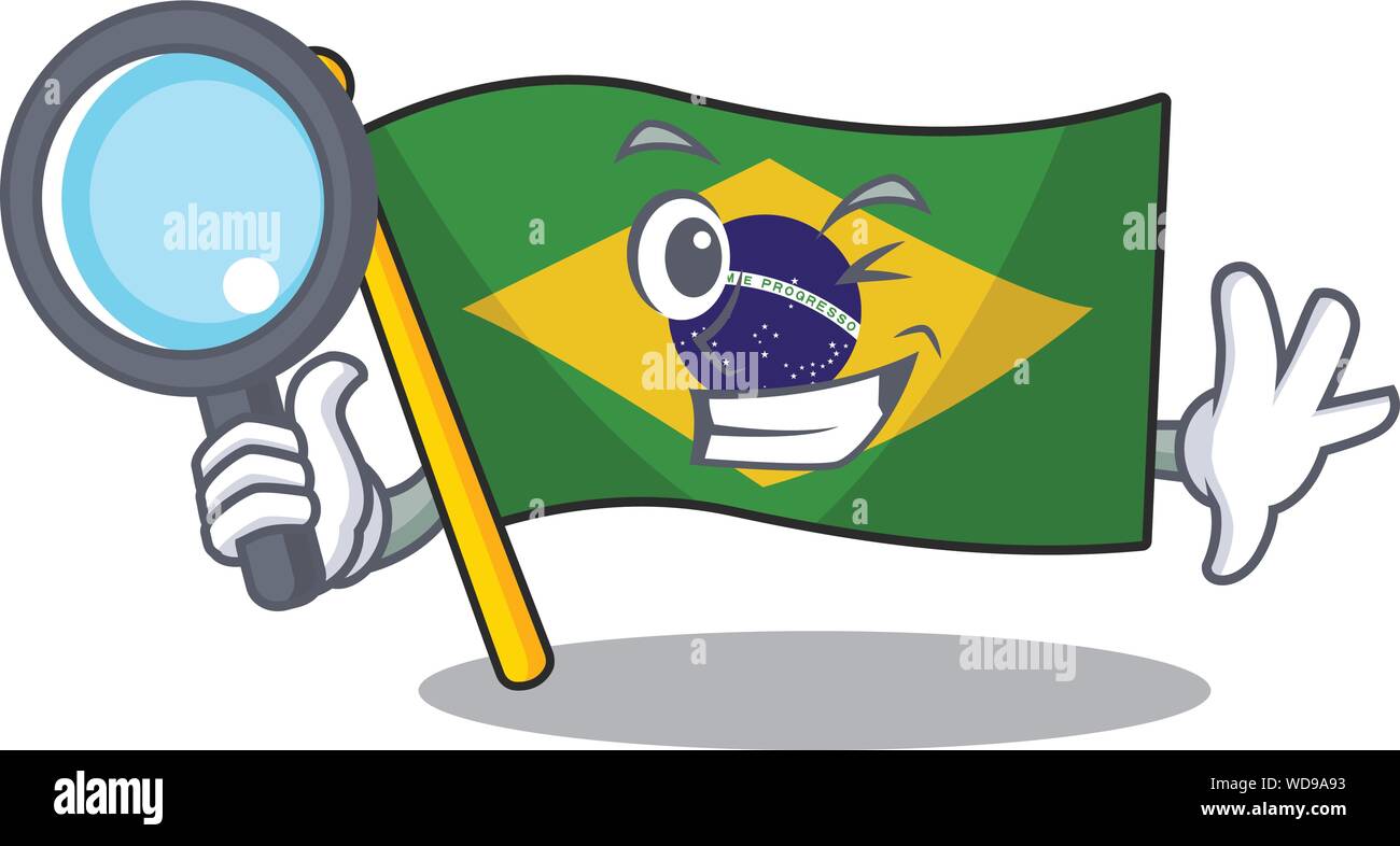 Detective flag brazil isolated with the cartoon Stock Vector Image ...