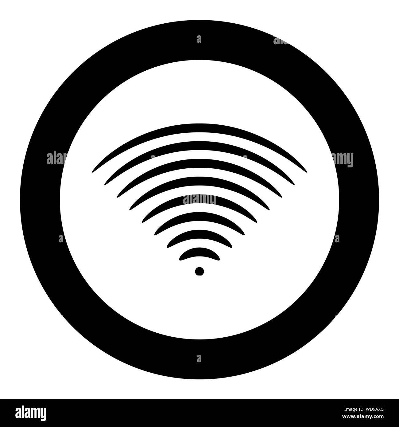 Radio wave Sound signal One dirrection Transmitter icon in circle round ... Radio wave Sound signal One dirrection Transmitter icon in circle round ...