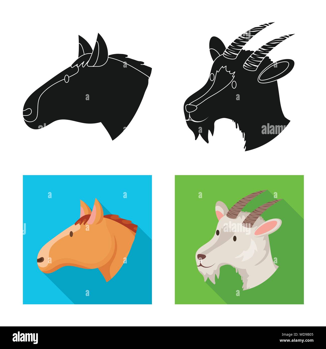 Vector illustration of agriculture and breeding sign. Collection of ...