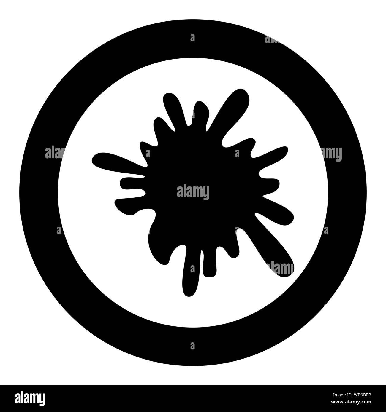 Blot Ink spot Paint splash icon in circle round black color vector ...