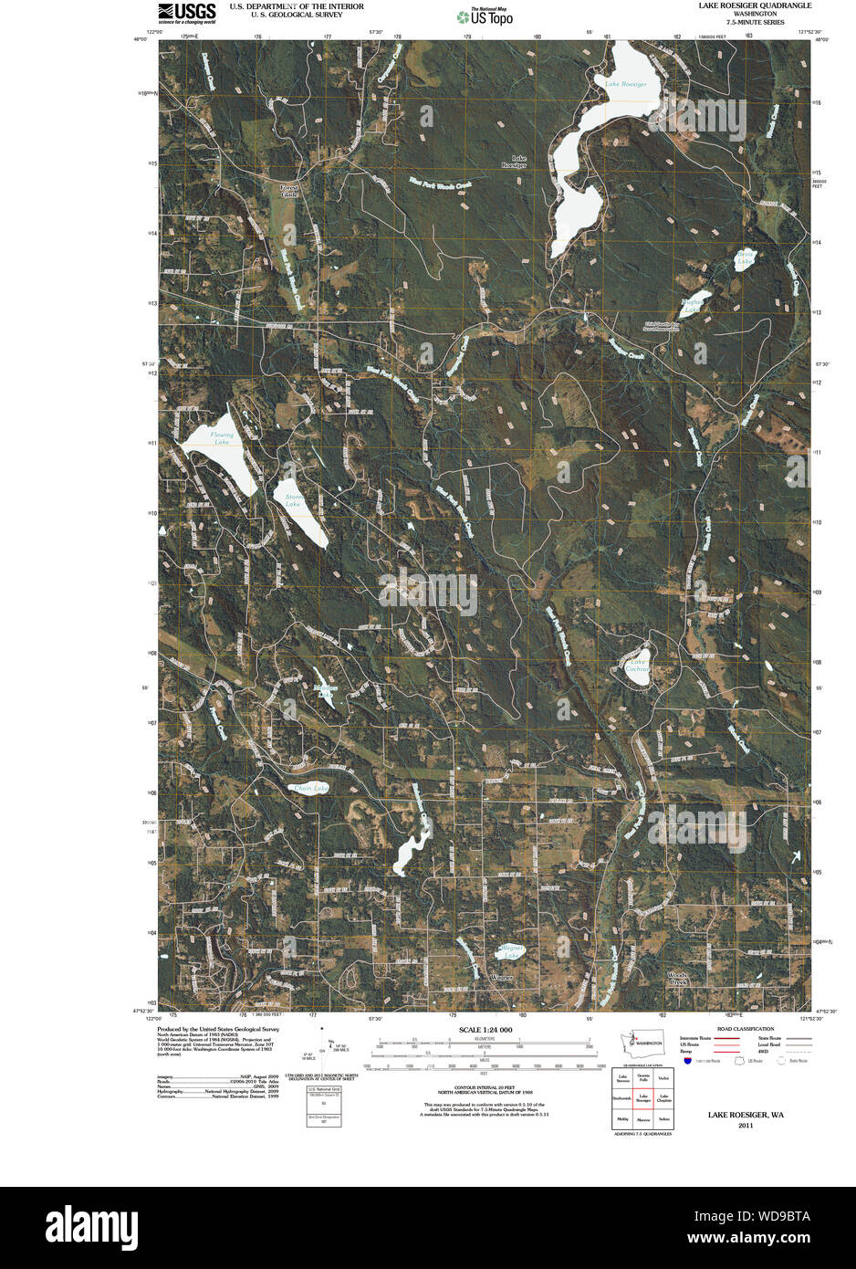 USGS Topo Map Washington State WA Lake Roesiger 20110503 TM Restoration ...