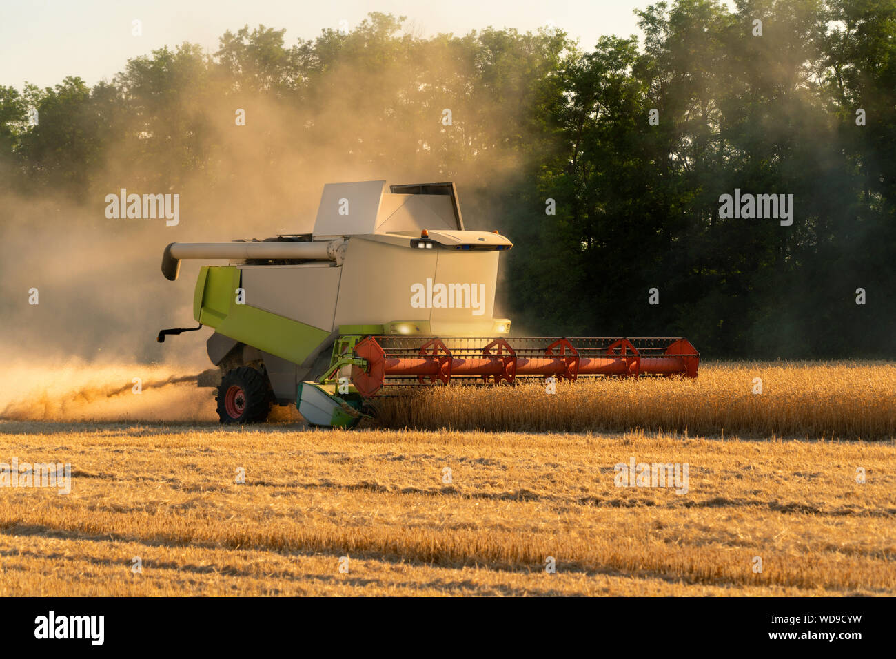 Red and green combine harvester hi-res stock photography and images - Alamy