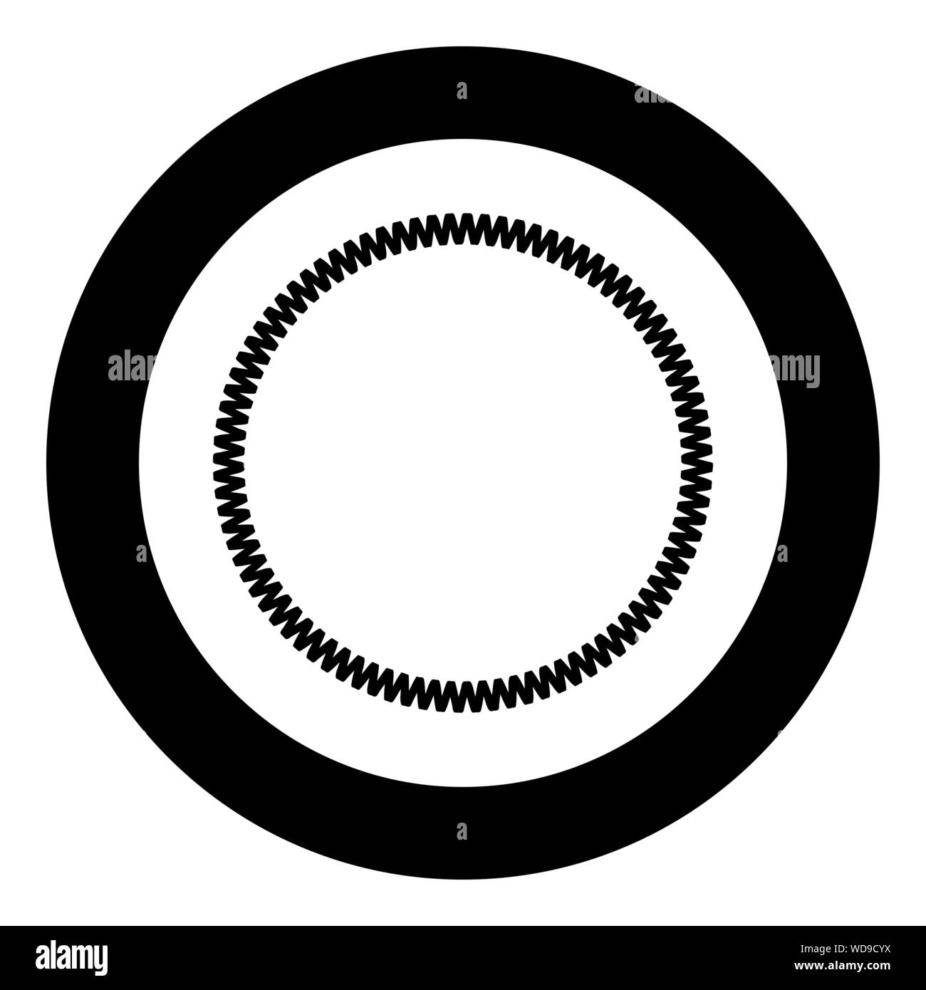 Decoration circle Decorative line Art frame icon in circle round black ...