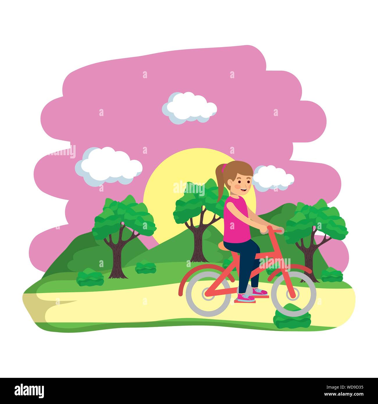 Woman riding bike vector design Stock Vector Image & Art - Alamy
