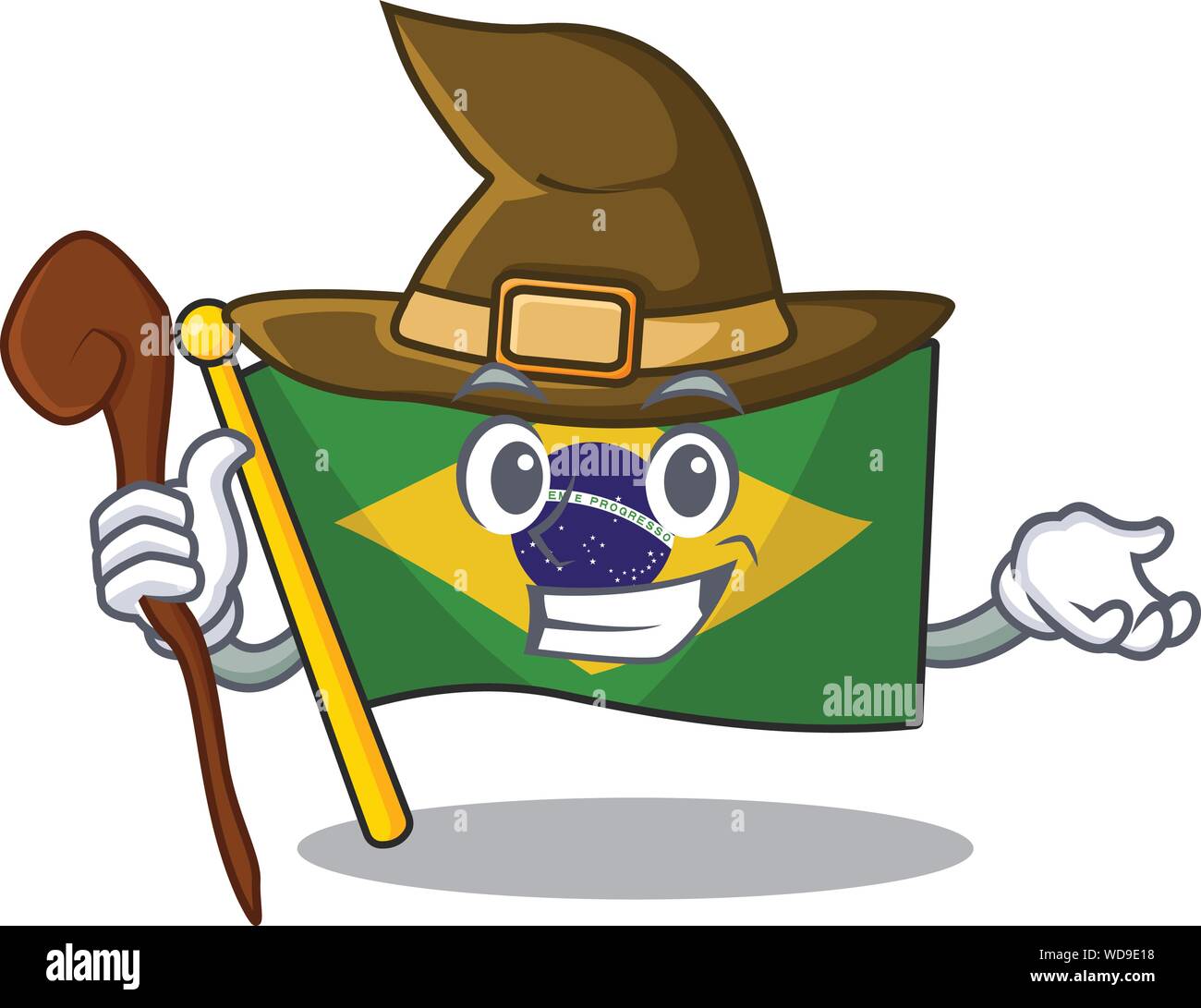 Witch brazil flag hoisted on character pole Stock Vector Image & Art ...