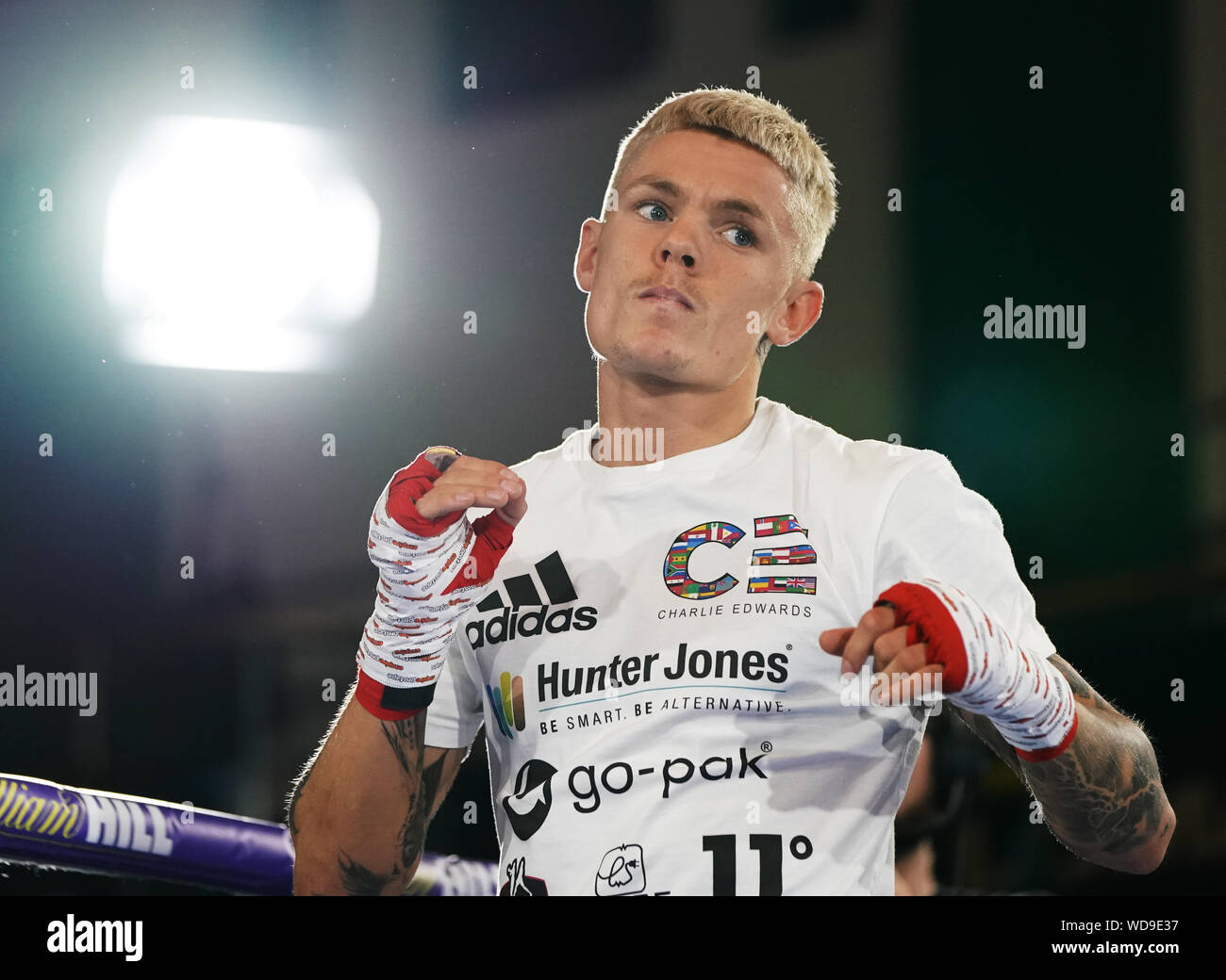 Charlie Edwards during the public workout at York Hall, London Stock ...