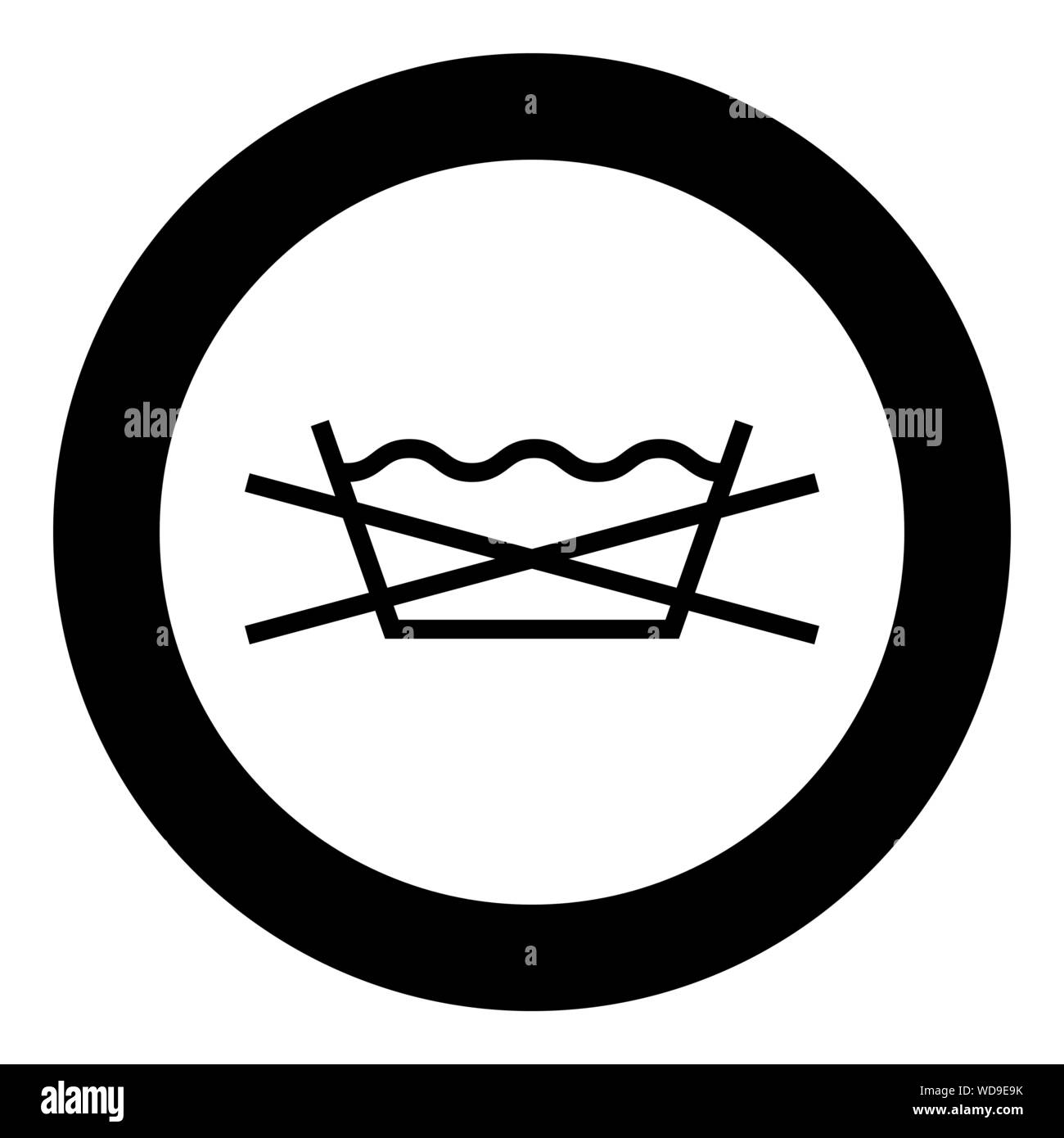 Prohibited wash Clothes care symbols Washing concept Laundry sign icon ...