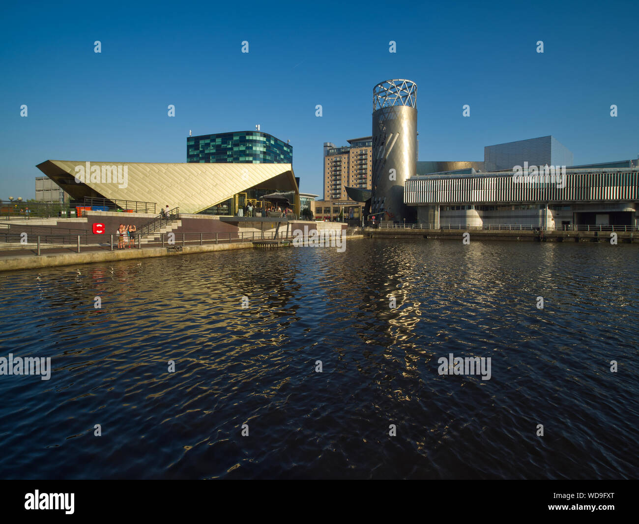 Media City, Salford, Manchester, twilight images across Manchester ship ...
